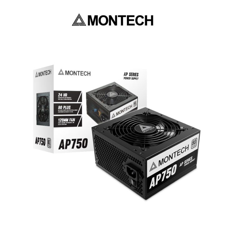 POWER SUPPLY (อุปกรณ์จ่ายไฟ) MONTECH AP 750W - 750W 80 PLUS (BLACK) (ATX)- ของแท้รับประกัน 3 ปี ...