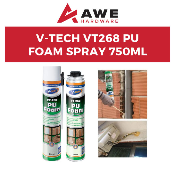 V-Tech PU Foam Spray VT268 750ml Sealing Filling Mounting Insulating ...