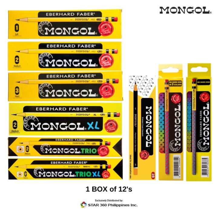 Mongol Pencil (Regular, Trio, XL, 2B, Wraps) (1 Box of 12's) | Lazada PH