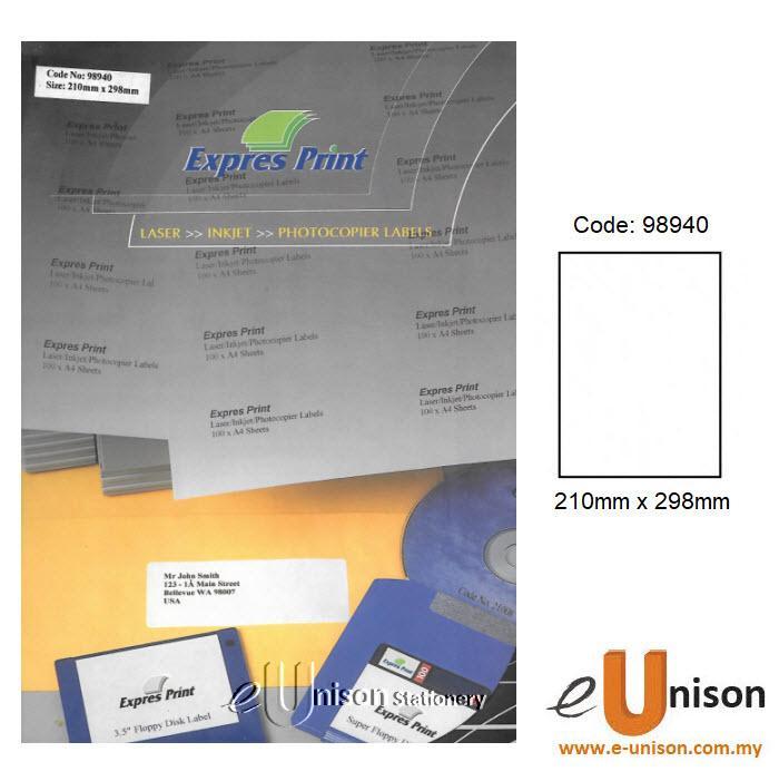 Expres Print Laserjet Label 210mm x 298mm A4 | Lazada