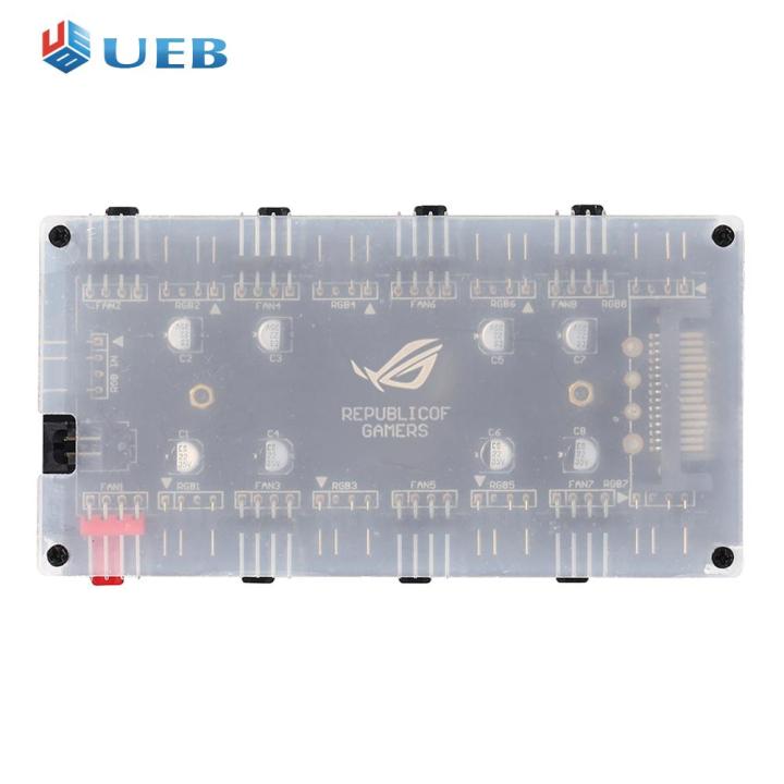 1ถึง8 Multi Way Splitter RGB PWM Hub PC Speed Controller Adapter สำหรับ ...