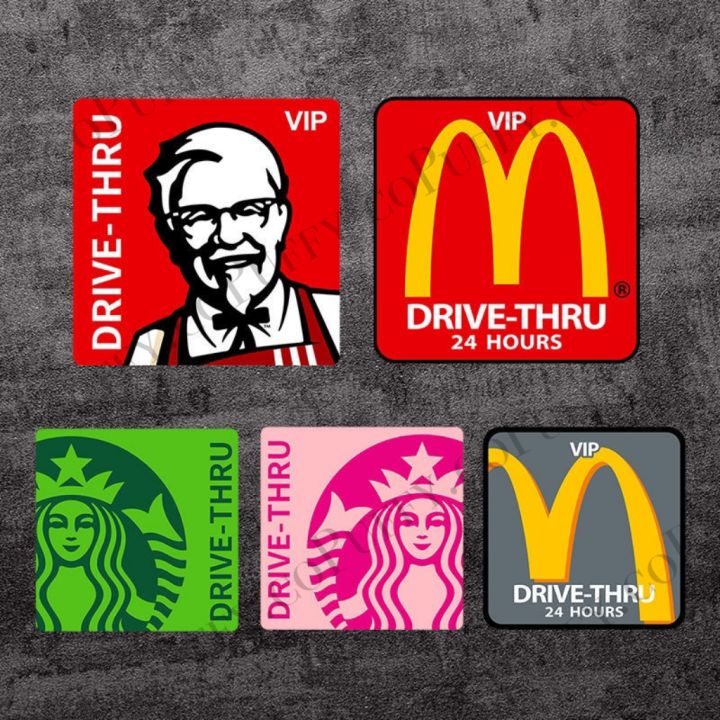Mcdonald's Starbucks KFC Vip Car Windscreen Sticker 10cm x 10cm | Lazada