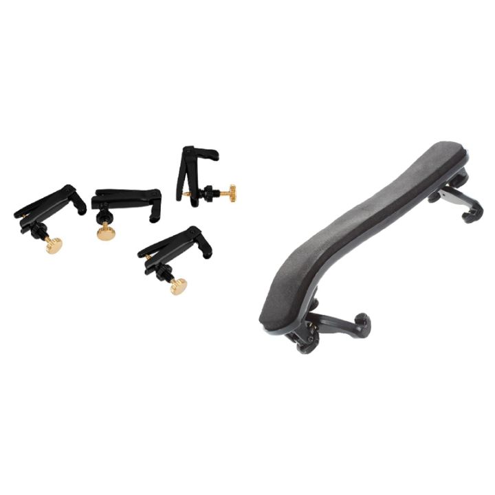 Adjustable Violin Chin Shoulder Rest Pad Size 3/4 4/4 with 4Pcs Violin ...