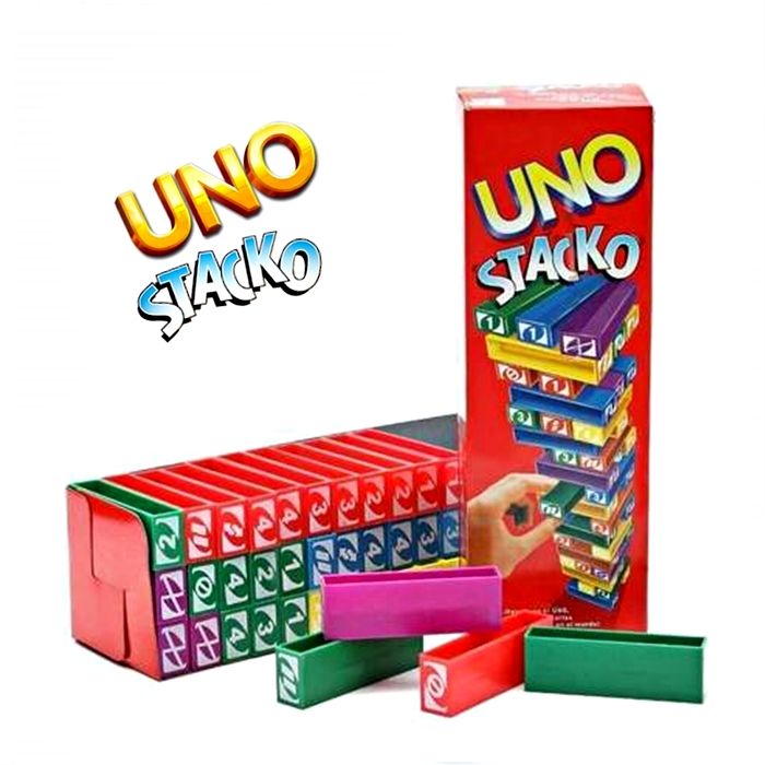 Mattel UNO Stacko Game สำหรับเด็กและครอบครัว 1 box 45 pcs. | Lazada.co.th