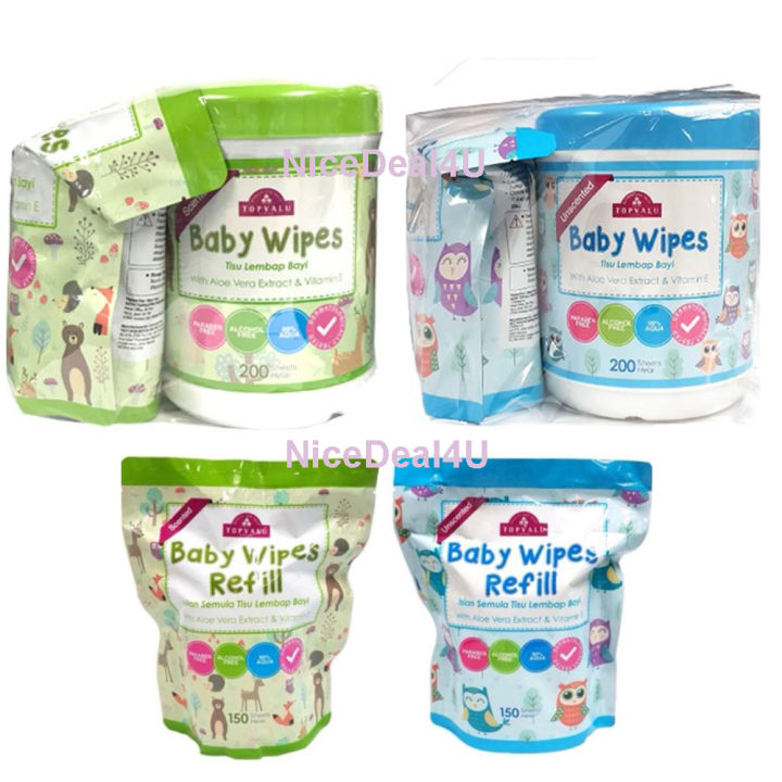 TOPVALU Baby Wipes Aeon Baby Starter Wet Tissue (Scented/Unscented) Paraben & Alcohol-Free ...