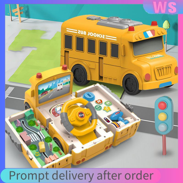 Early education Sound and light transformer bus bus school bus children ...