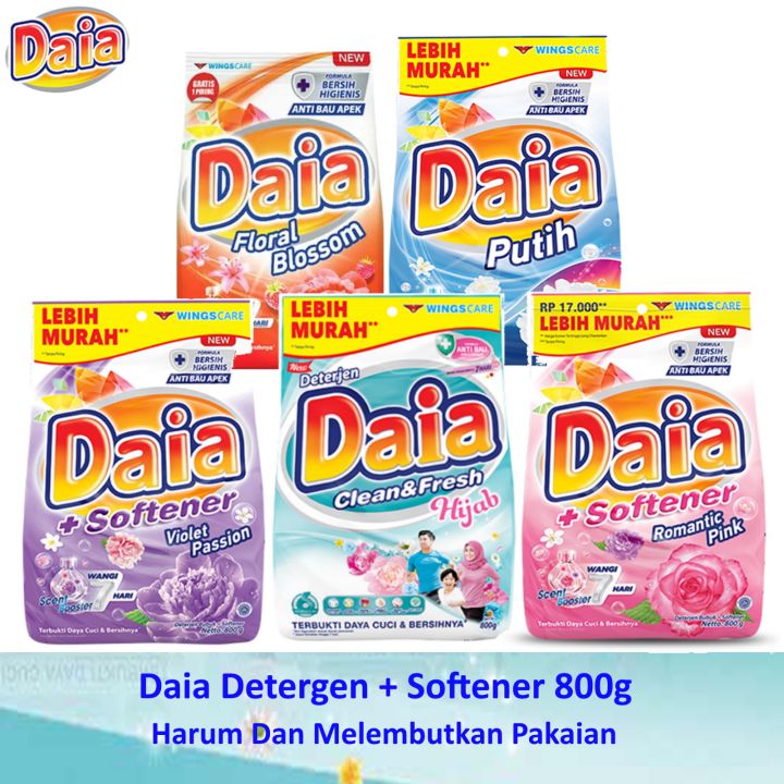 Daia Detergent + Softener 800gr All Varian Harum & Wangi | Lazada Indonesia