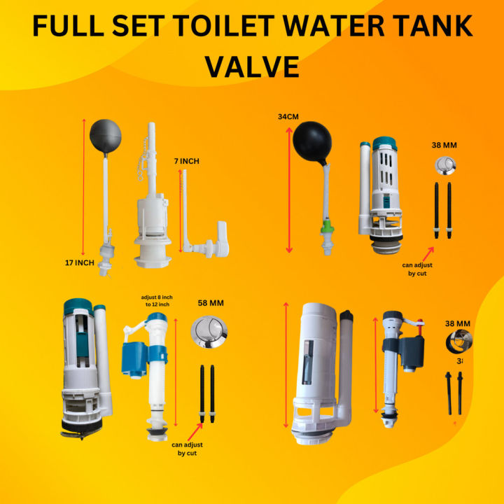 0034 50MM Full Set Toilet Water Tank Valve Toilet Water Tank Flush ...
