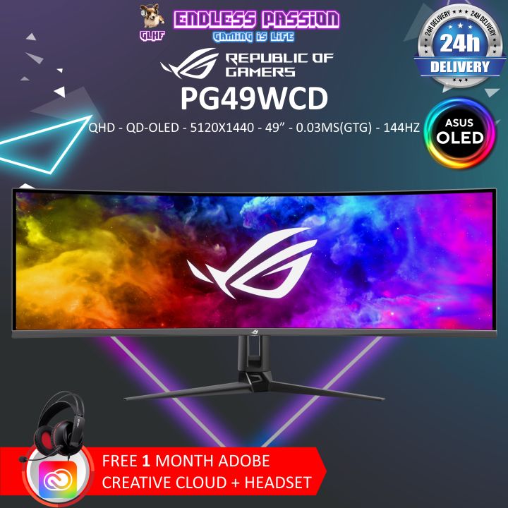 ASUS ROG Swift OLED PG49WCD Gaming Monitor ― 49-inch (5120x1440) curved ...