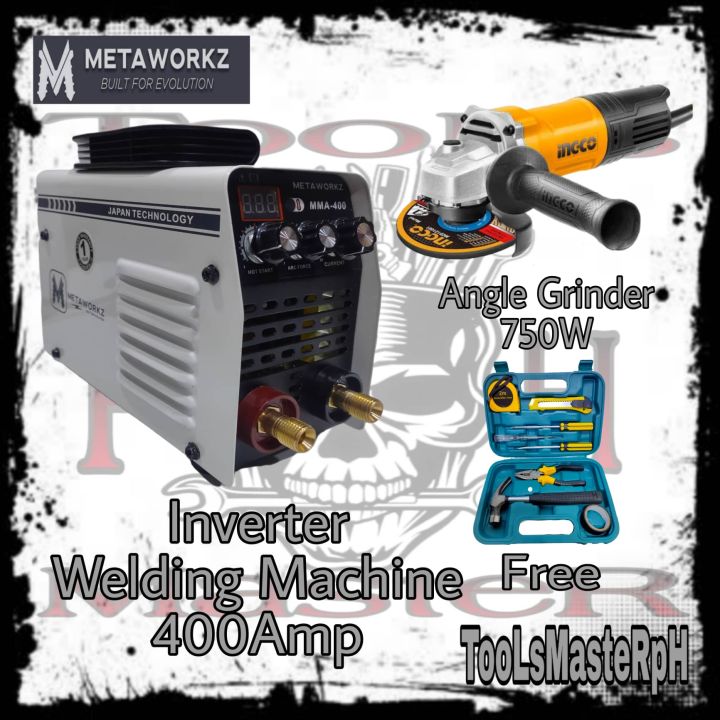 METAWORKZ 400Amp Inverter Welding Machine MW-MMA400 w/ INGCO Angle ...