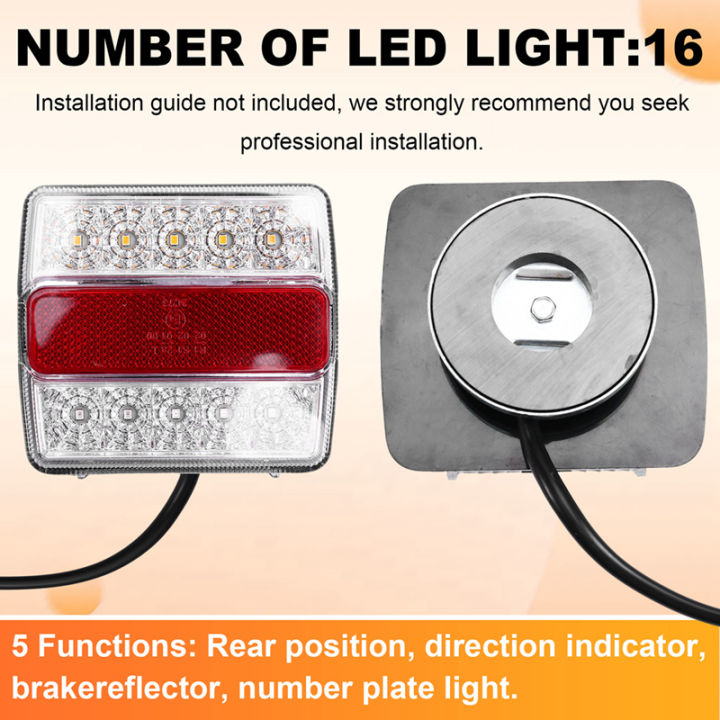 1 Set 12V Rear Combination LED Towing Trailer Tail Light 7 Pin ...