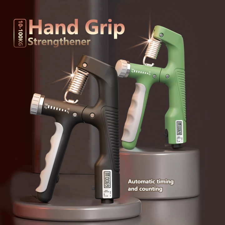 Hand Grip Strengthener, Adjustable Resistance 10-100KG, Smart Timing ...