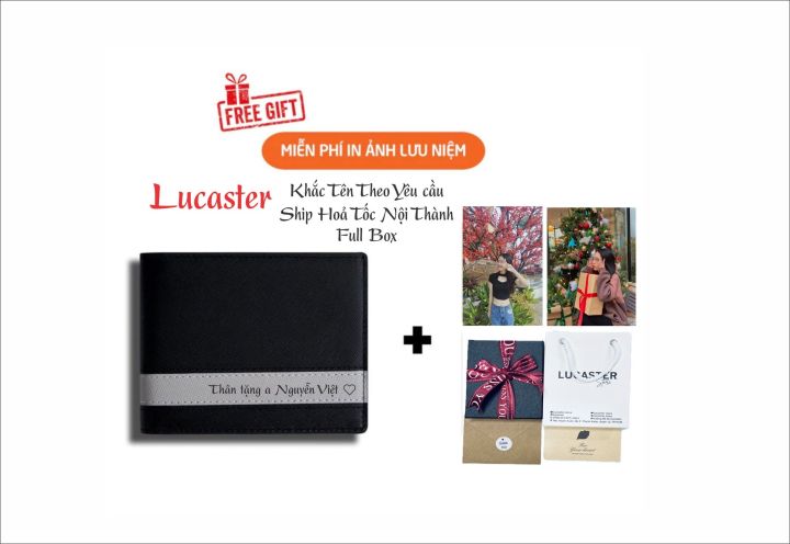 Ví da nam khắc tên,ví nam mini da thật ,ví nam lucaster phong cách hiện ...