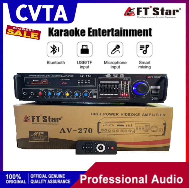 Stereo Mixing Power Amplifier with Equalizer and Bluetooth FT-Star AV ...