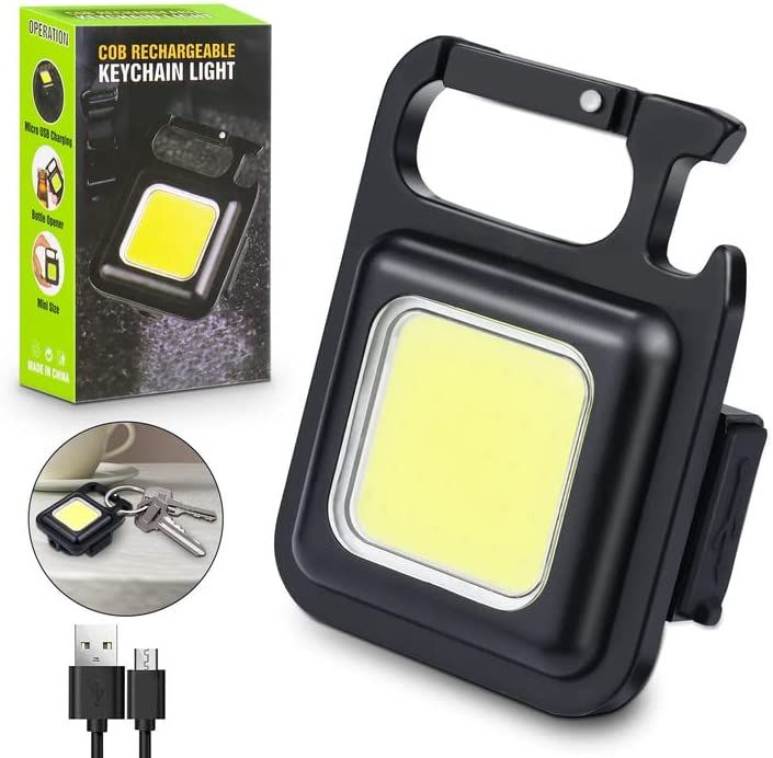 Mini COB Handheld Flashlight Rechargeable Keychain Light With ...