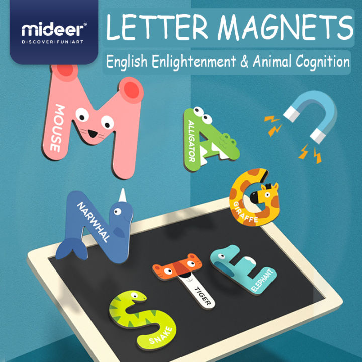 MiDeer Letter Magnets Animal Alphabet Refrigerator Magnetic Stickers ...
