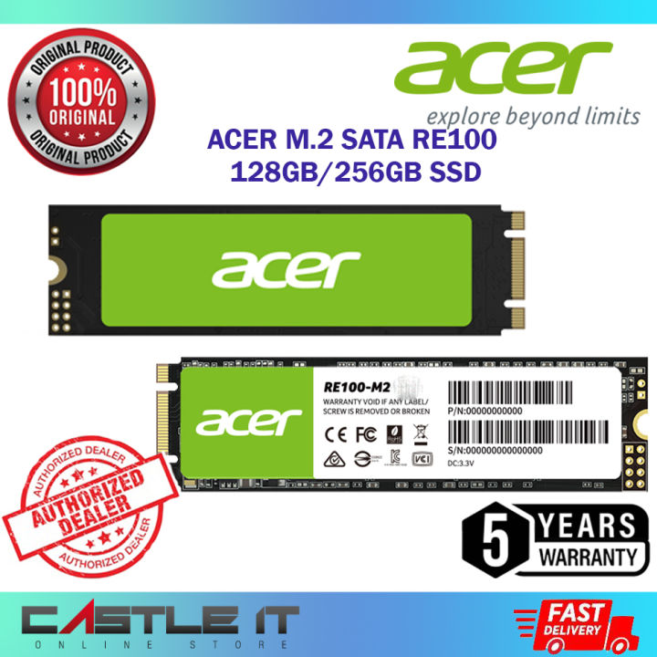 Acer M.2 SATA SSD RE100 128GB 256GB 512GB Solid State Drive M.2-SATA M ...