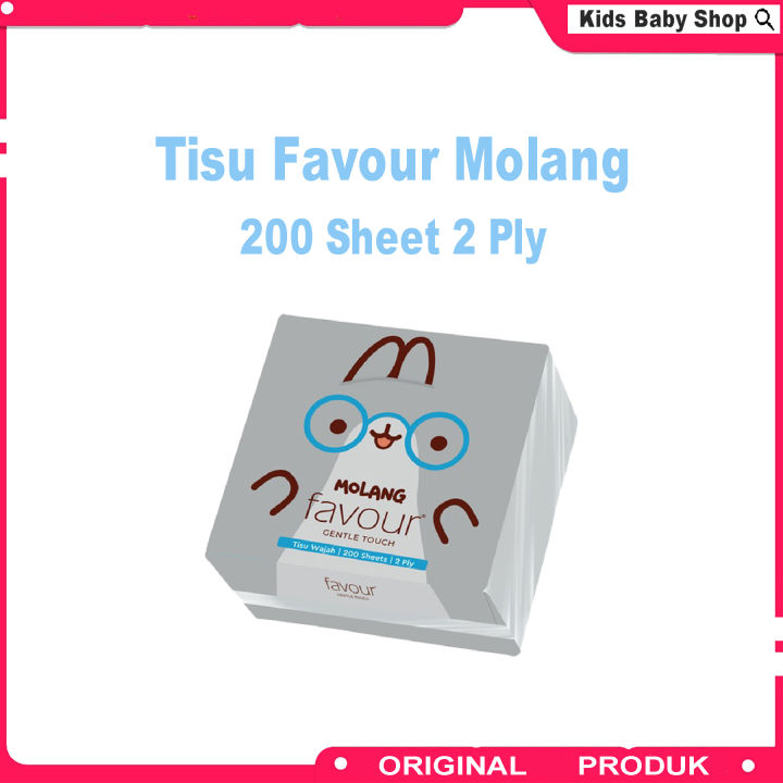 Tissue Favour Molang Interfold 200 Sheets 2ply - Tisu Wajah - Kids Baby ...