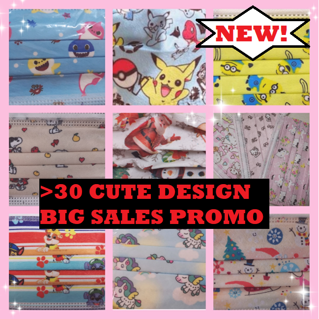 PROMO KL! 50PCS KN95 KF94 3D 3-PLY CARTOON KIDS MASK! 三层儿童口罩 dinosaurs ...