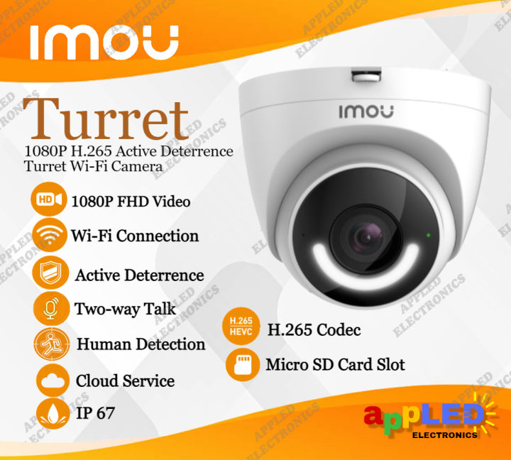 Imou Turret 2MP WiFi Camera Two Way Audio, Active Deterrence, Alarm ...