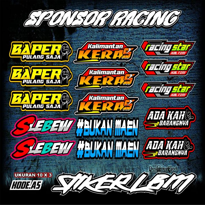 Sticker Pack Racing Stiker Motor. Stiker kata kata harga perlembar ...