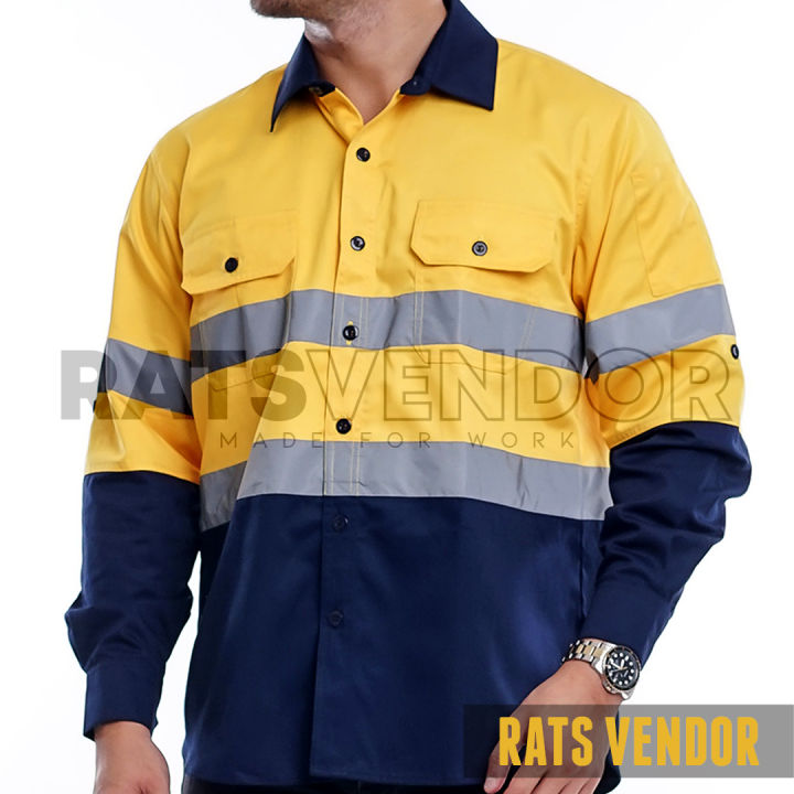 Kemeja Safety K3 / Baju Proyek Tambang / Wearpack Kerja / Seragam ...