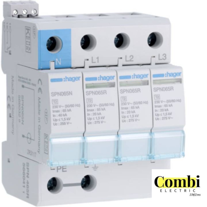 hager Surge Arrestor 65KA 4 Pole 1.5KV Class II Pluggable Arrestor | Lazada