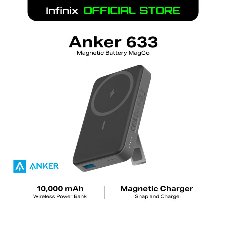Anker 633 Wireless 2-in-1 Power Bank 10,000mAh, Magnetic Battery (MagGo ...