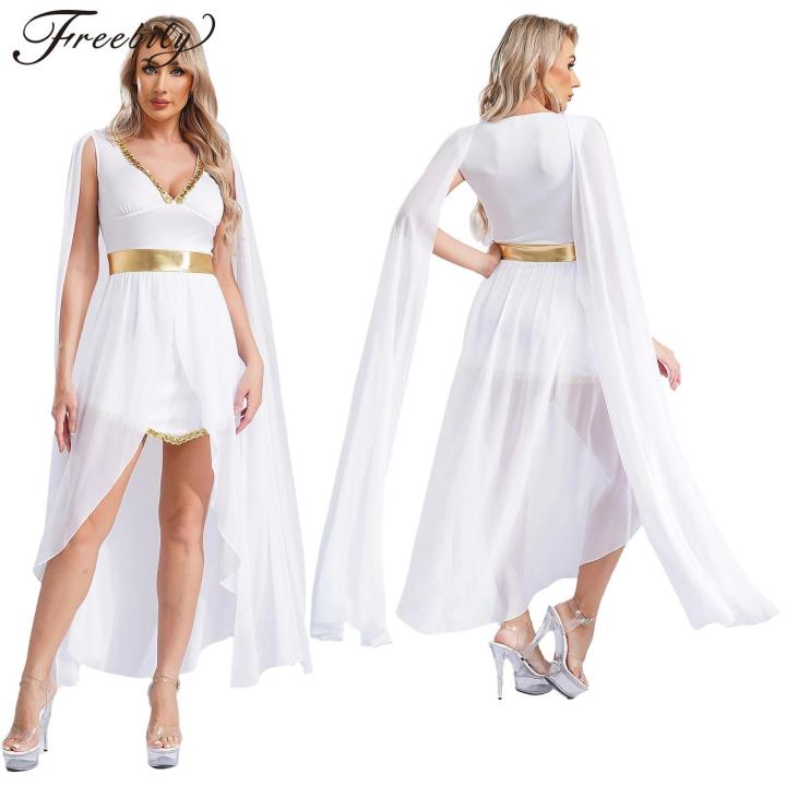 Women Halloween Ancient Greek Athena Goddesses Princess Queen Cosplay ...