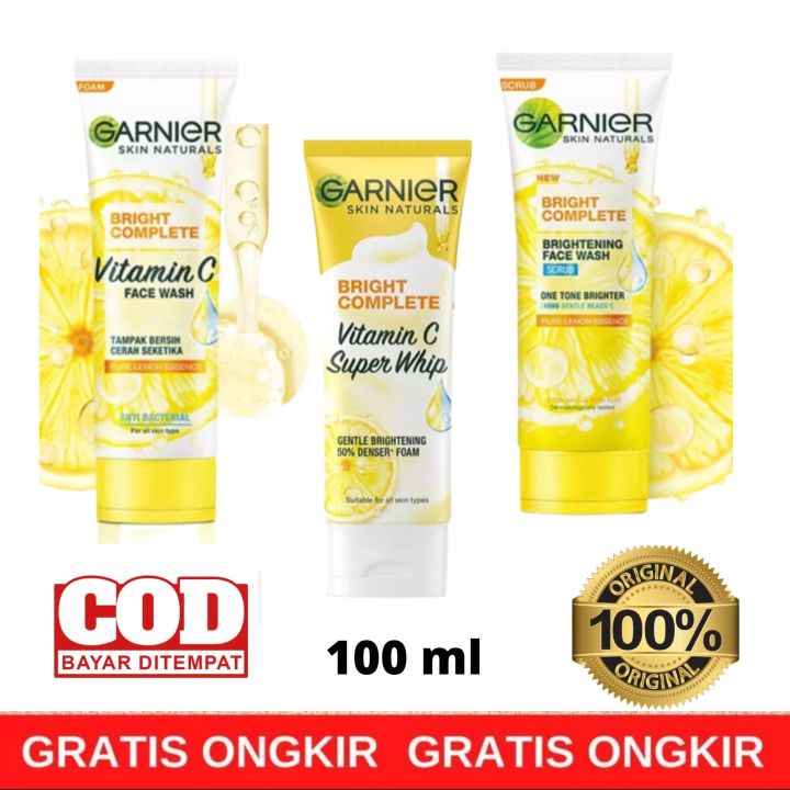 PROMO ! Garnier Bright Complete Vitamin C Facial Foam / Scrub / Super ...