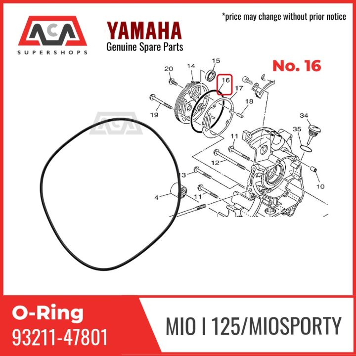 MAGNETO O-RING MIO i125 93211-47801(YAMAHA GENUINE PARTS) | Lazada PH