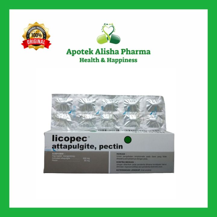 Licopec Tablet Box isi 100 / Strip - Licopek Obat Diare | Lazada Indonesia