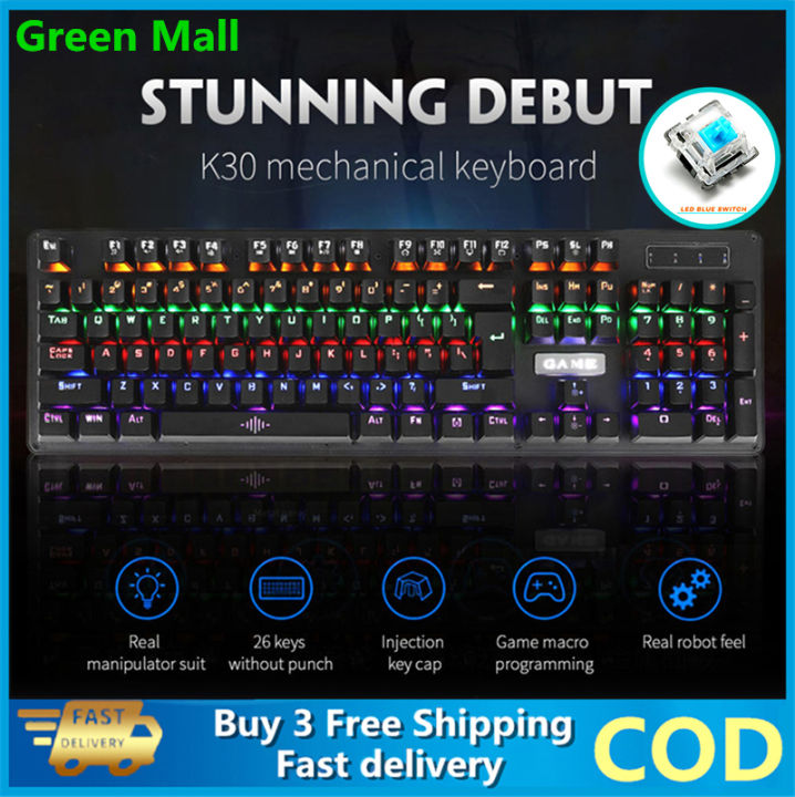 K30 Realy Mechanical Keyboard Blue Switch 104 Keys Professional Gaming ...