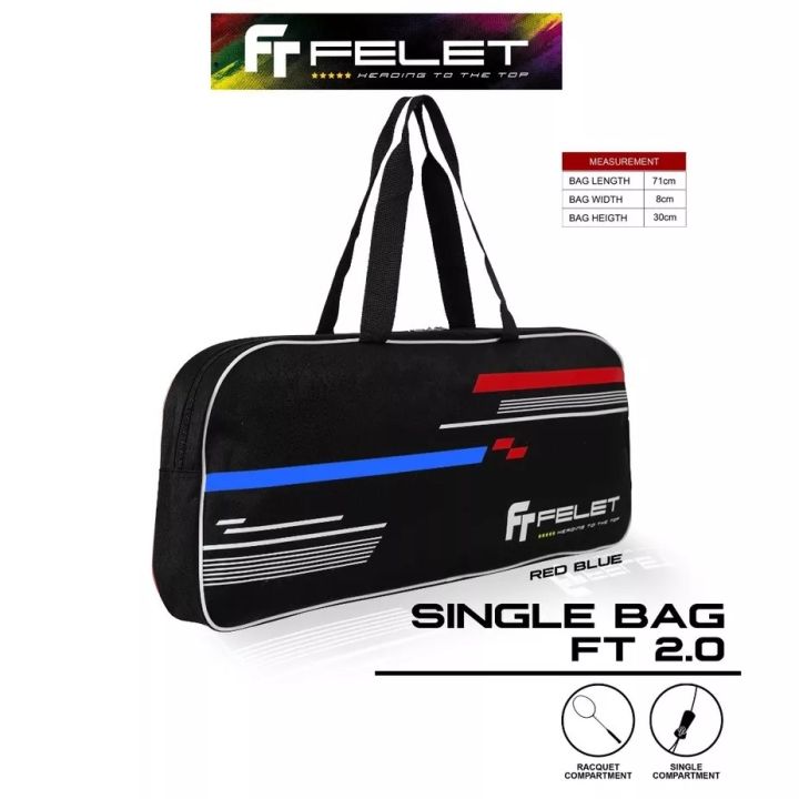 FELET Single Bag FT 2.0 Badminton Racket Bag Single Zip | Lazada