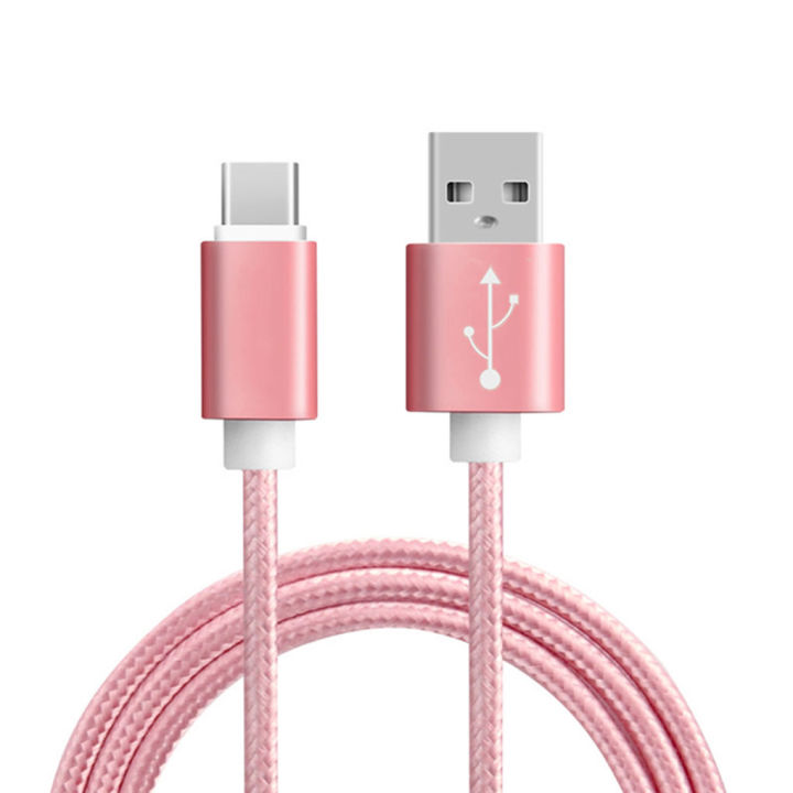 1 Meter Type-C Woven Mobile Phone Data Cable Charging Line Cord 2 in 1 ...