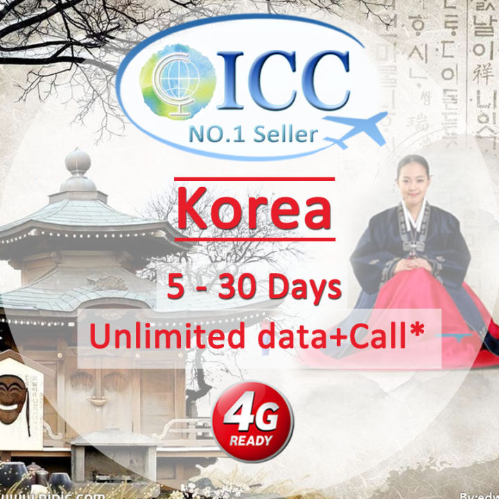 ICC Korea 5-30 Days Unlimited Data + Call* SIM Card/Korea SIM Card | Lazada Singapore