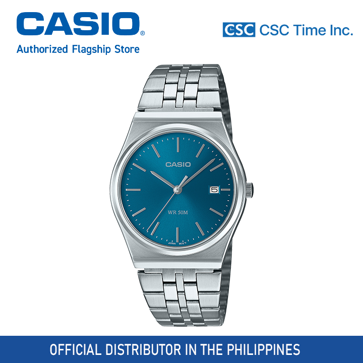 Casio (MTP-B145D-2A2VDF) Silver Stainless Steel Strap 50 Meter Date ...