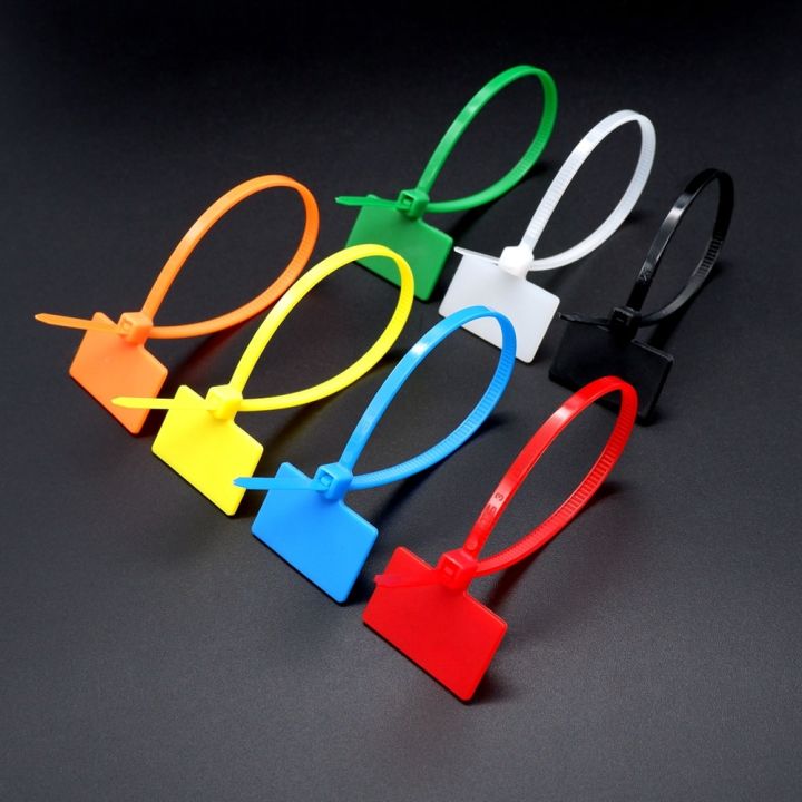 100pcs Nylon Cable Ties Tag Labels Plastic Loop Self-locking Zip Tie ...
