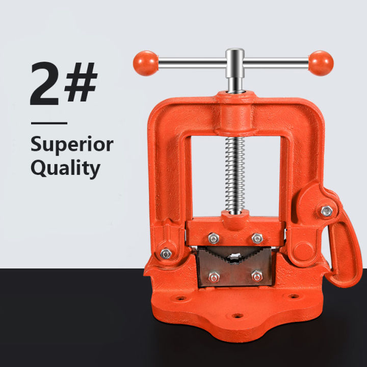 Heavy Duty Pipe Brench Vise 2" 3" Table Rotating Pipe Clamp Vise High ...