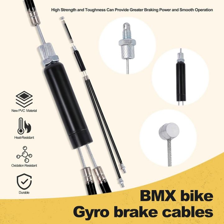 Bike Gyro Brake Cables Front+ Rear with Spinner Rotor–BMX Bicycle Brake ...