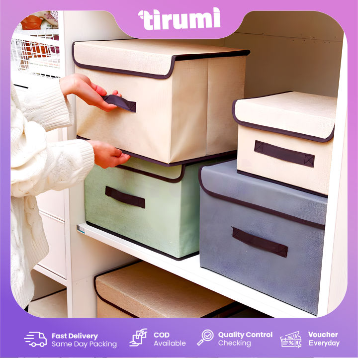 STORAGE BOX 2 IN 1 Kotak Tempat Penyimpanan Pakaian Lipat Serbaguna ...