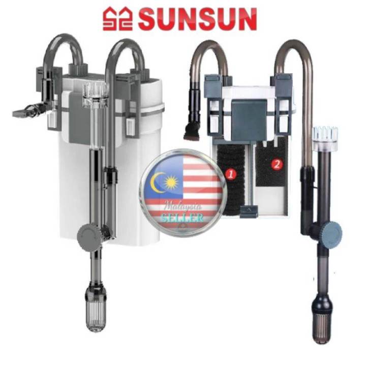 🇲🇾 Aquarium SunSun XiaoLi Hang On HOB Filter With Skimmer Waterfall ...