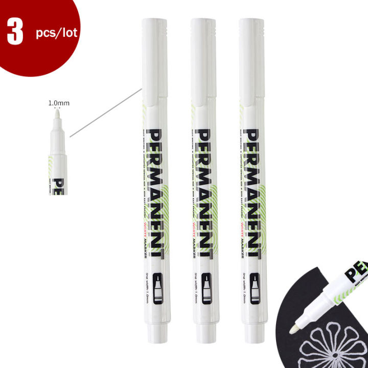 3 PCS White Marker Pen Drawing Graffiti Permanent Marker | Lazada