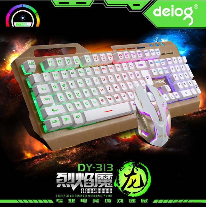 Gaming Usb Keyboard With Backlight Rainbow Led Effect Deiog Dy-313 ...