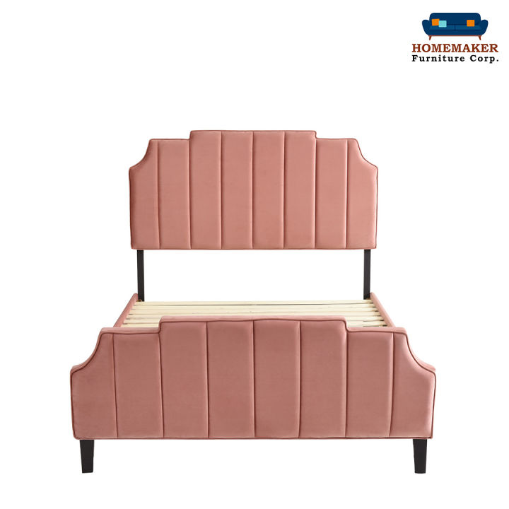 Homemaker Furniture Enzo Velvet Double Size Bed Frame | Lazada PH