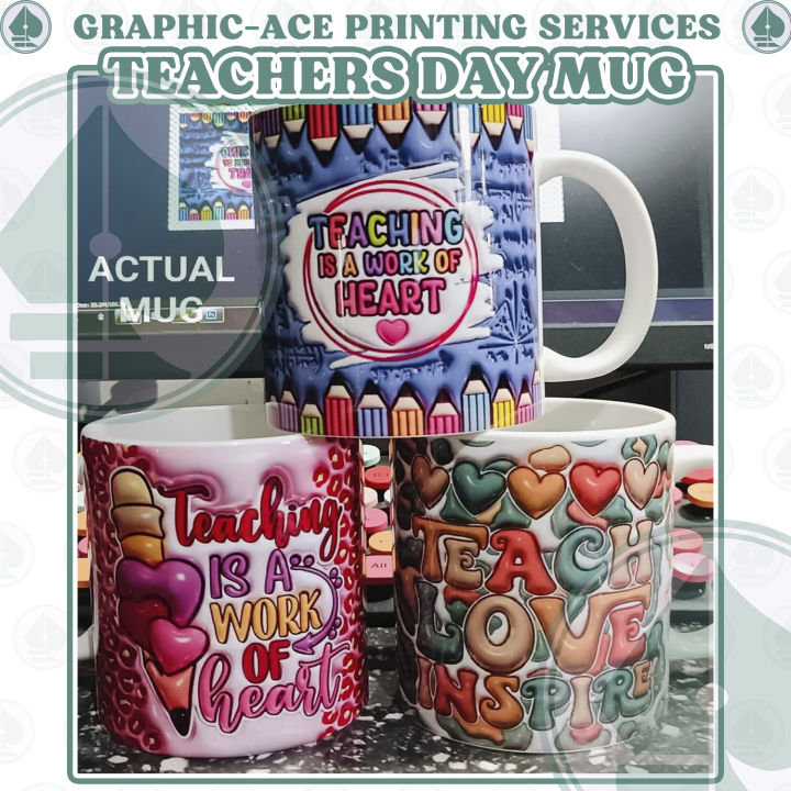 Teachers Day Mug 3D Design Visually Embossed Layout Modern Sublimation ...