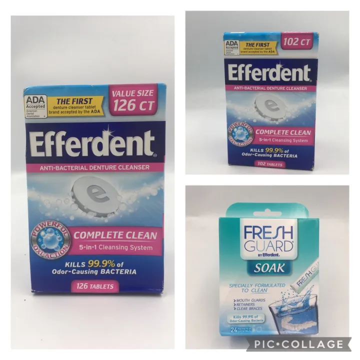 Efferdent Anti-Bacterial Denture Cleanser / Fresh Guard Soak for ...