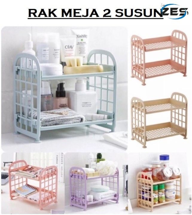RSM02 - Rak Mini Plastik Murah 2 Susun Tingkat Multifungsi | Lazada ...