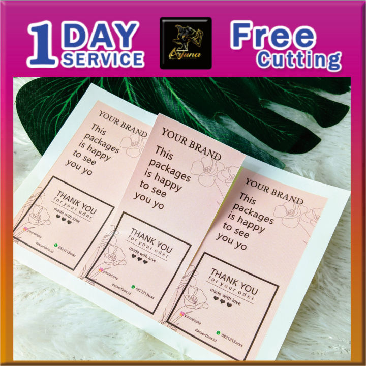 Stiker Seal Dessert Cetak Sticker Seal Segel Box Dessert Persegi Stiker ...