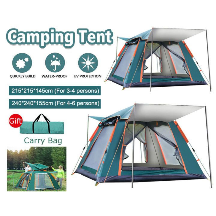 Camping Tent 5-6 Person khemah Automatic Tent Waterproof Family ...